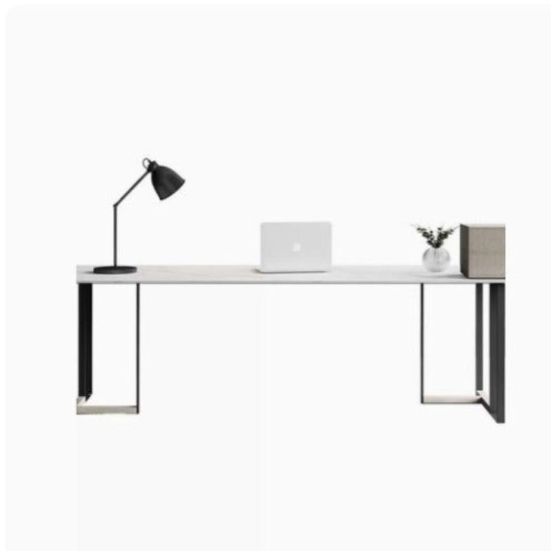 [S01] Italian Light Luxury White Sintered Stone Slab Study Table – Nest ...