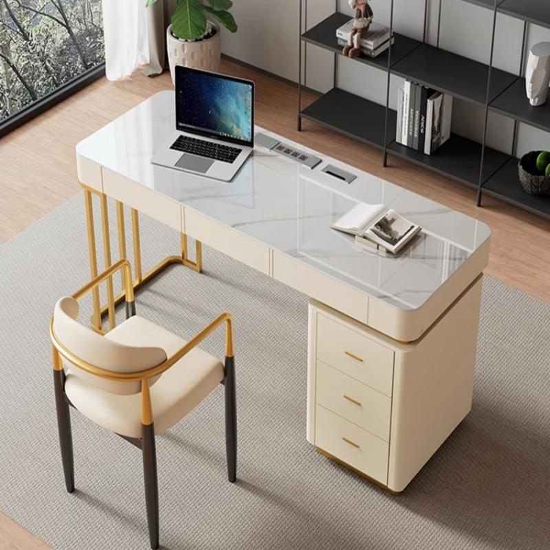 [S50] Aurora Sintered Stone Study Table in Italian Style – Nest Craft